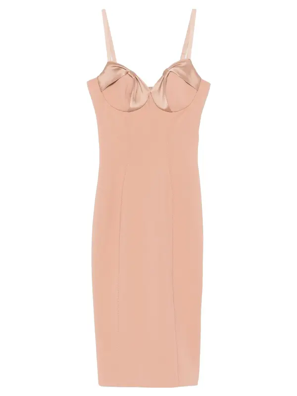 Elisabetta Franchi Bow-embellished Midi Dress - Neutrals