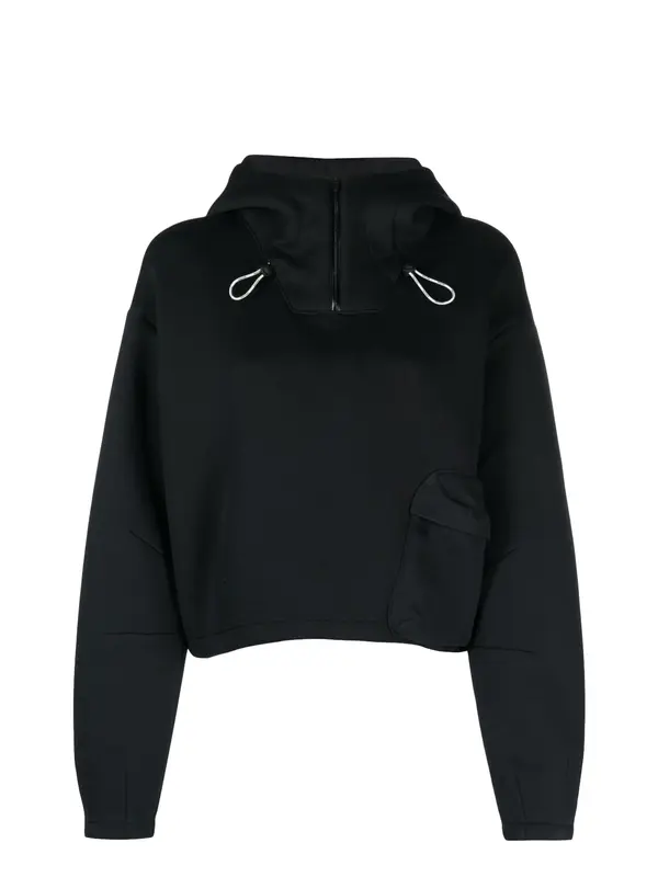 Nike Drawstring Zip-up Hoodie - 010 Black/black