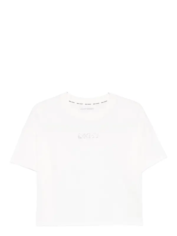 Dkny Rhinestone Logo T-shirt - White