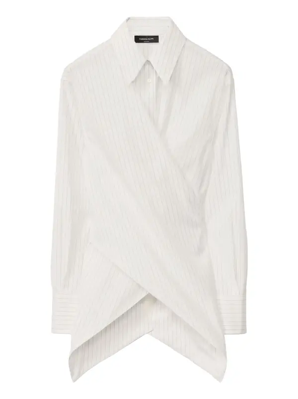 Fabiana Filippi Striped Wraparound Shirt - White