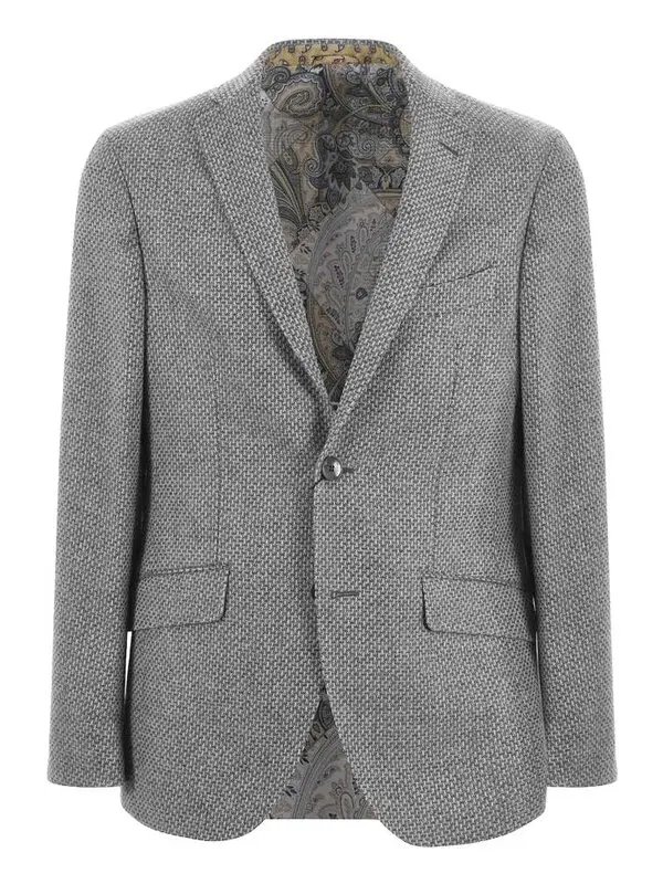 Etro Wool And Cashmere Jacket - Grey