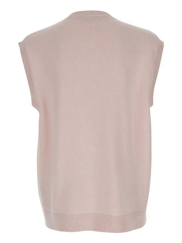 JW Anderson Sleeveless Cotton-cashmere Vest With Embroidered Logo - Pink