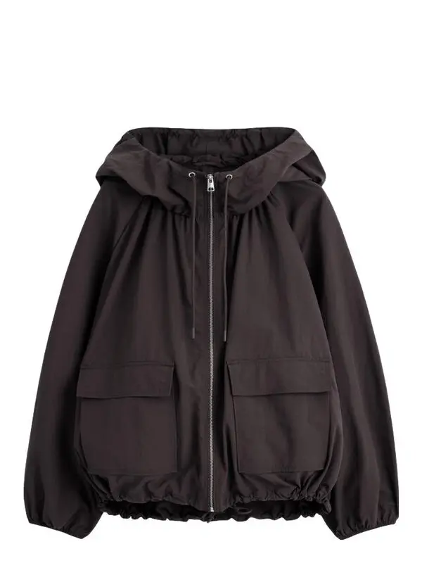 Cos Technical Hooded Parka Jacket - Brown
