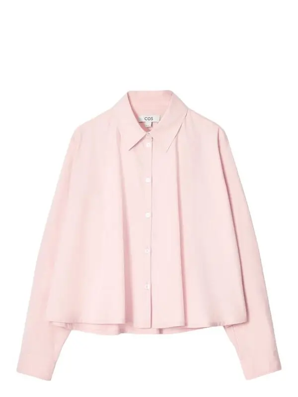 Cos Relaxed Flared Cotton Shirt - Pink