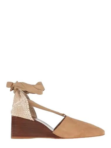 CastaÑer Pumps In Leather And Textile Fibers - Beige