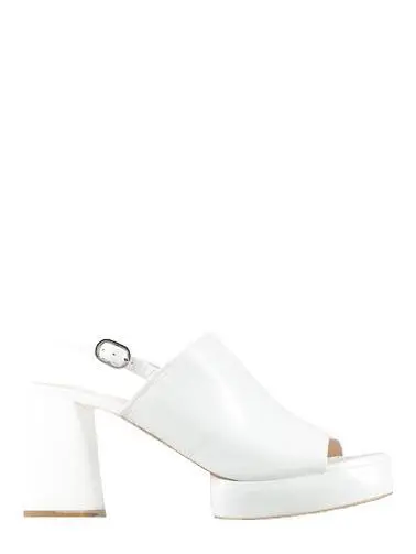 ZINDA Leather Platform Sandals - Off White