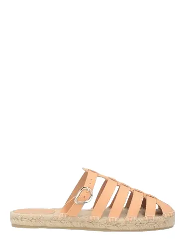 CastaÑer Ancient Greek Sandals X Leather Espadrille Sandals - Beige