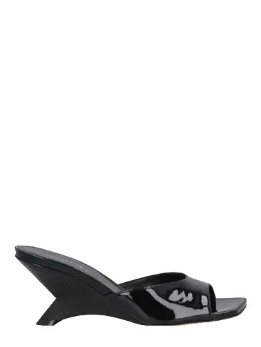 VIC MATIE Leather Slide Sandals - Black