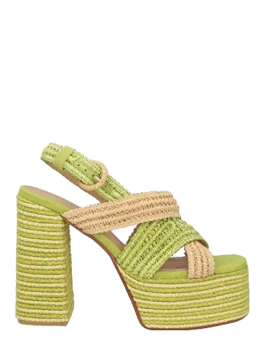 CastaÑer Raffia Ankle Strap Sandals - Green