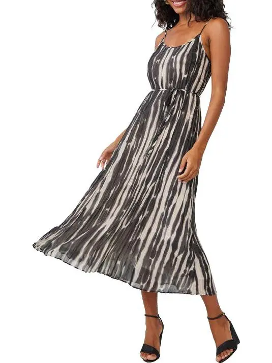 Bella Dahl Abstract Stripe Midi Dress - Brushed Stripe Print