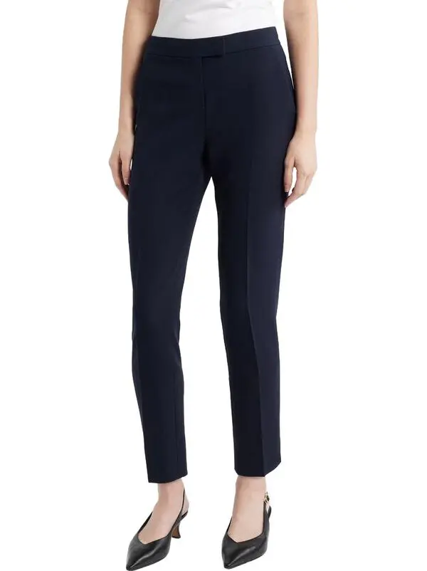 Theory Ibbey Admiral Crepe Trousers - Deep Navy - G8e