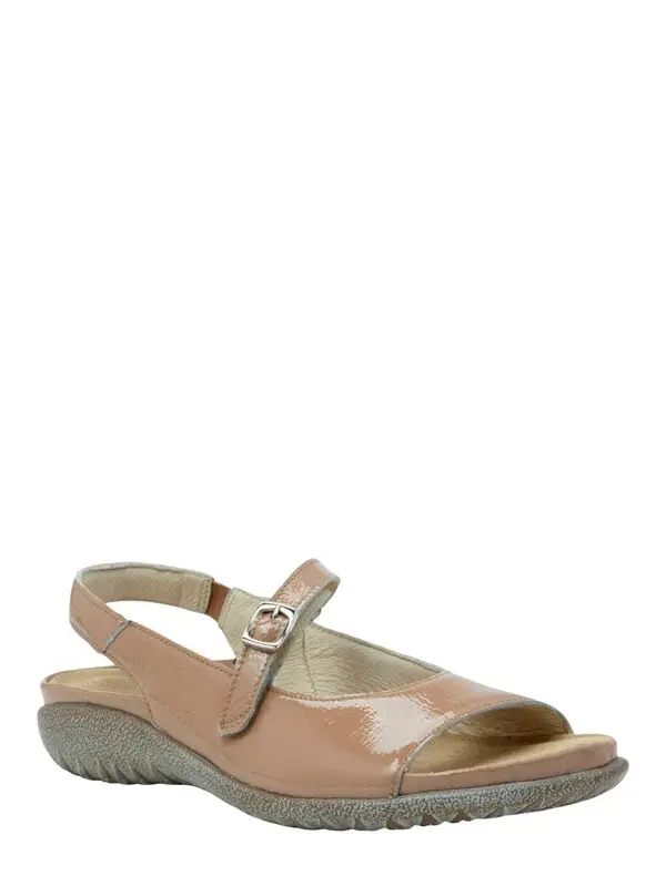 Naot Toka Slingback Sandal - Camel Crinkle Patent Leather