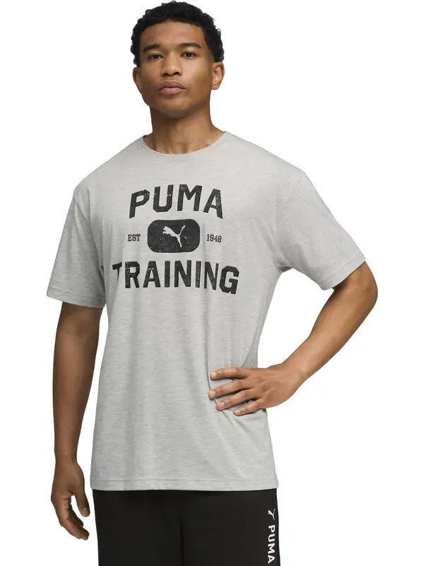 PUMA Graphics Logo Relaxed Training T-shirt - Gray