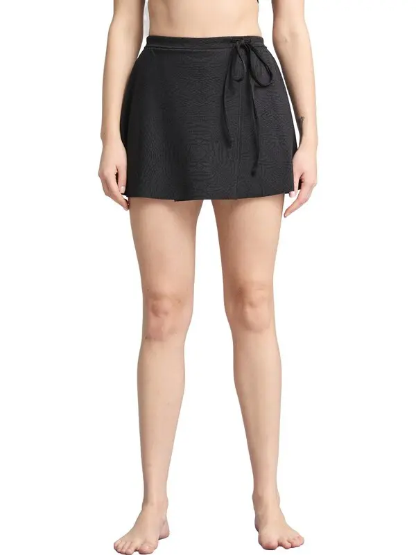 PUMA Printed Wrap Skirt With Built-in Shorts - Black