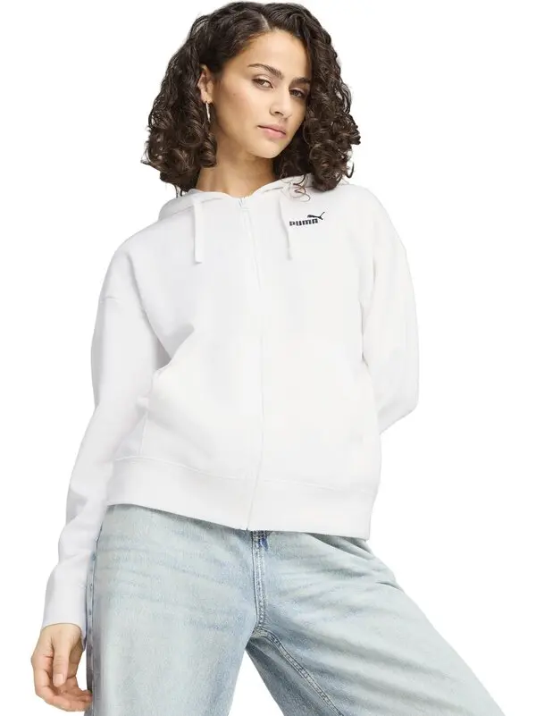 PUMA Essentials Fleece Zip-up Hoodie - White