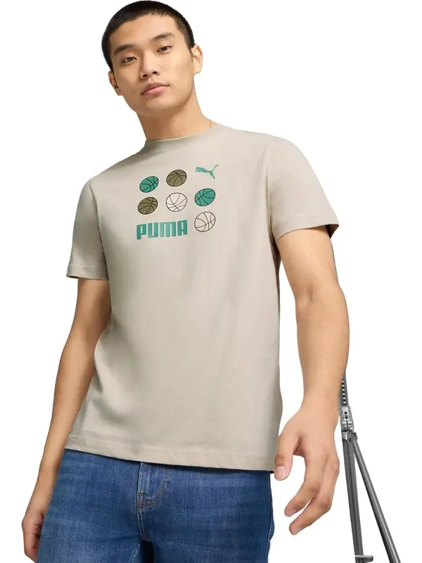 PUMA Graphics Bball T-shirt - Beige