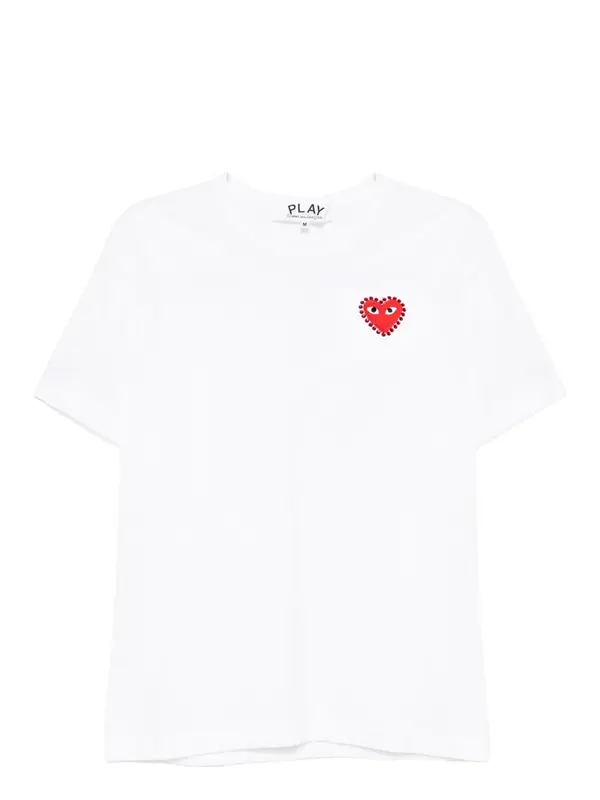 Play Comme Des Garcon Logo Patch T-shirt - White