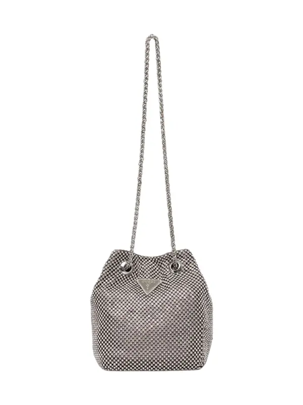 Guess Crystal-embellished Bucket Bag - Silver
