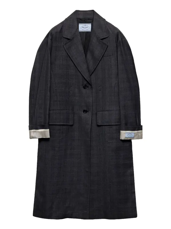 Prada Single-breasted Wool Coat - Grey