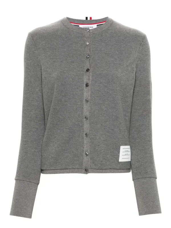 Thom Browne 4-bar Cotton Cardigan - Grey