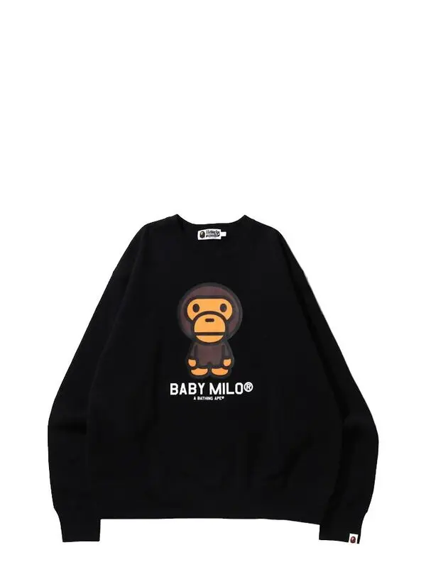BAPE Baby Milo Relaxed Fit Crewneck Sweatshirt - Black