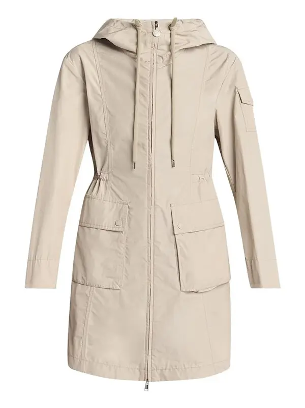 Moncler Laerte Long Hooded Parka - Beige