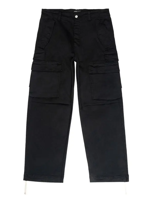PURPLE BRAND Double Pocket Cargo Trousers - Black