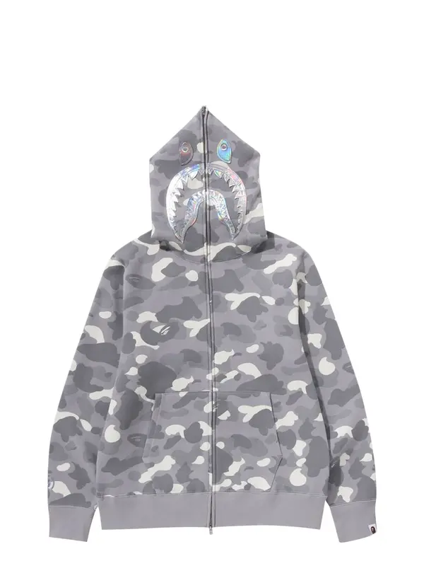 BAPE City Camo Shark Full Zip Hoodie - Grey