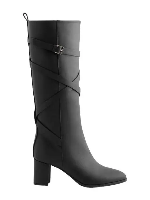 NEIL J. RODGERS Linda Strappy Boots - Black Nappa