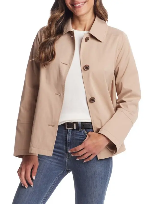 Gallery Button-front Raincoat - Tan