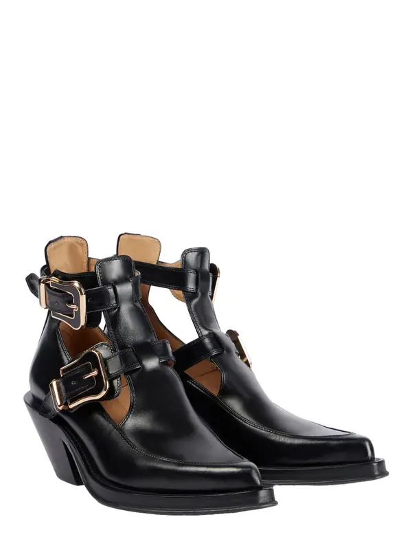 Gabriela Hearst Castro Leather Ankle Boots - Black