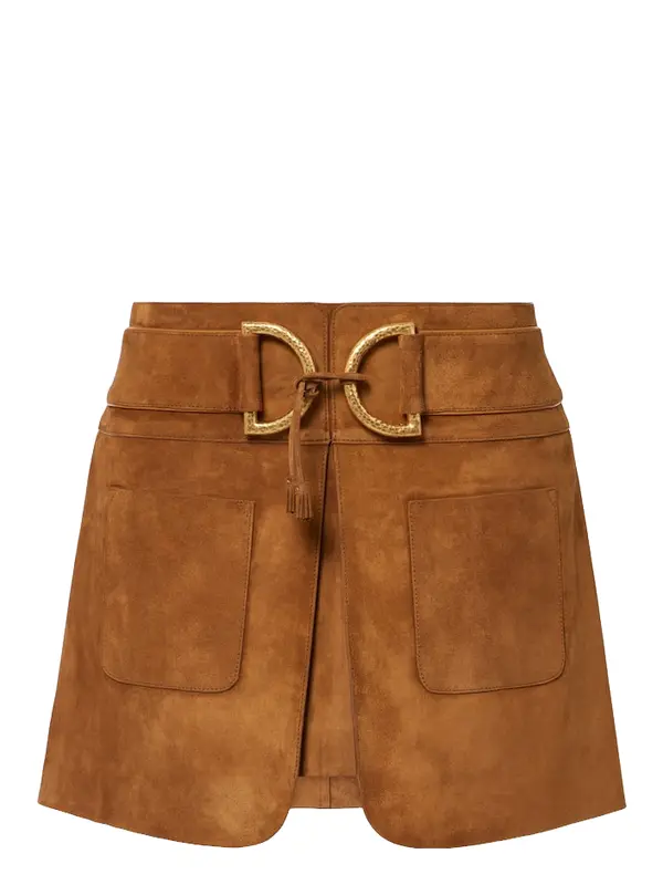 TOM FORD Leather Mini Skirt - Brown