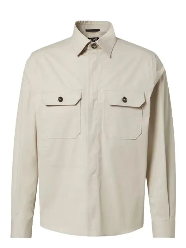 Zegna Cotton-blend Overshirt - White