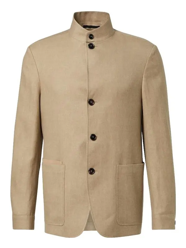 Zegna Il Conte Linen And Wool Jacket - Beige