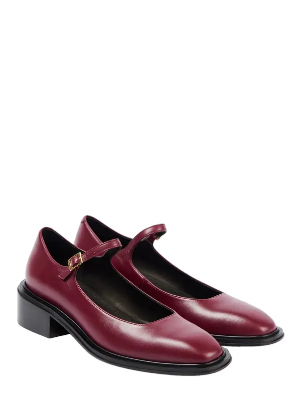 SOULIERS MARTINEZ Penelope Leather Ballet Flats - Burgundy