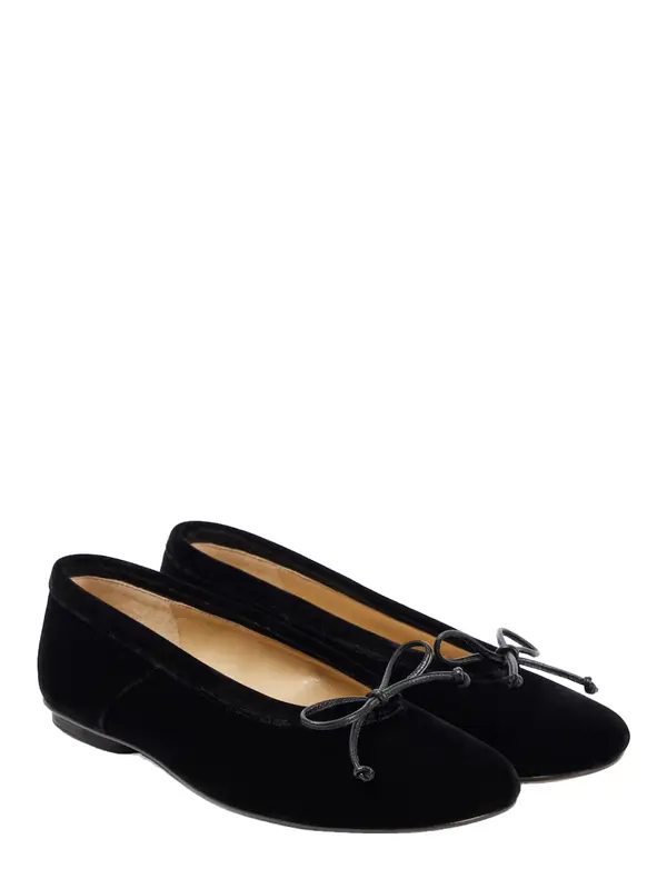 Le Monde Beryl Mica Velvet Ballet Flats - Black