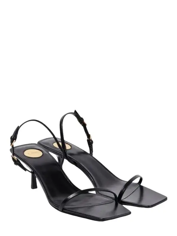 Saint Laurent Jaspe Leather Sandals - Black