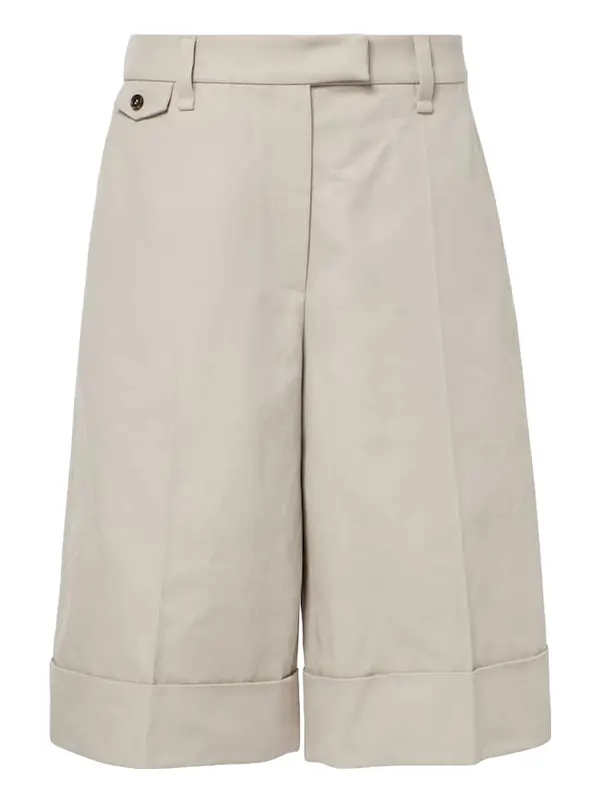 Brunello Cucinelli Cotton And Linen Bermuda Shorts - Beige