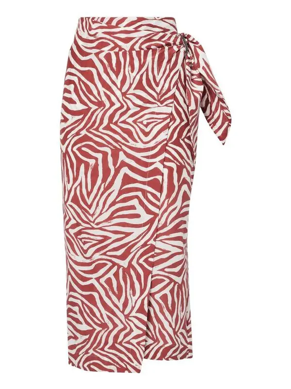 Brunello Cucinelli Printed Cotton And Silk Wrap Skirt - Multicoloured