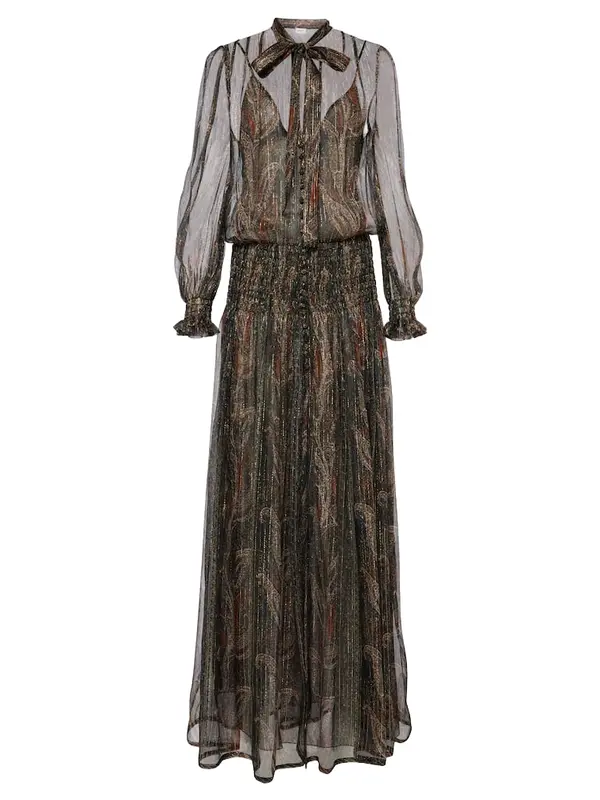 Saint Laurent Paisley Silk-blend Crepon Maxi Dress - Multicoloured