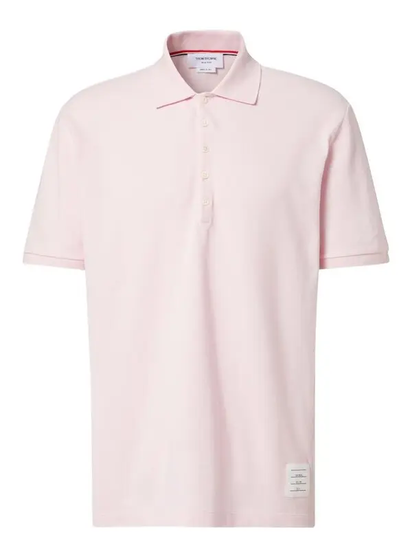 Thom Browne 4-bar Cotton Polo Shirt - Pink