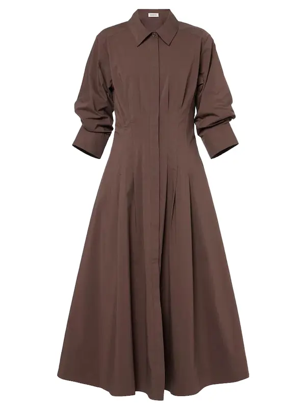 Simkhai Pintuck Cotton-blend Midi Dress - Brown
