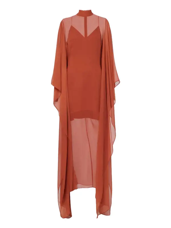 TALLER MARMO Lanzarote Silk Chiffon Kaftan - Red