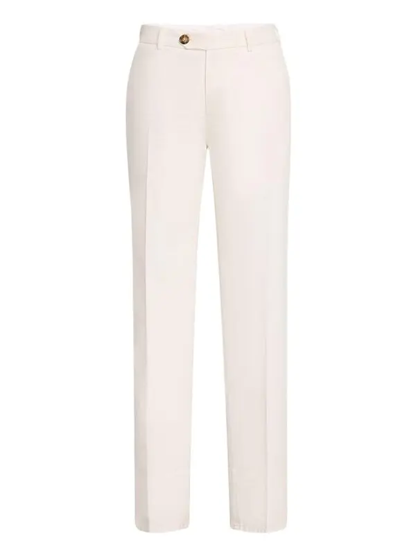 Brunello Cucinelli Slim Flat-front Pants - White