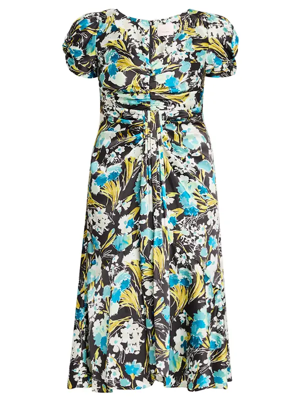 Cinq À Sept Walker Floral-print Midi Dress - Obsidian Multi