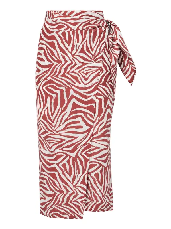 Brunello Cucinelli Printed Cotton-silk Wrap Skirt - Multicoloured