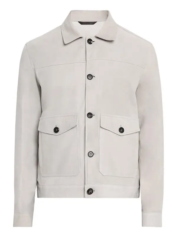 Isaia Suede Blouson - Light Grey