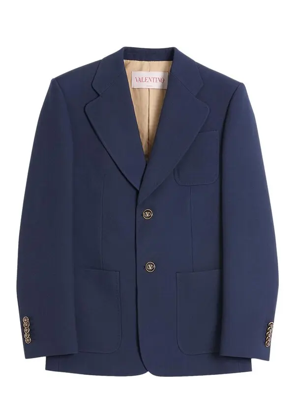Valentino Garavani Vlogo Gabardine Sport Coat - Indigo