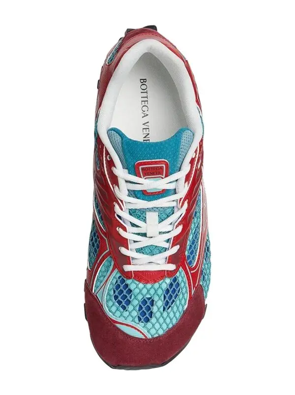 Bottega Veneta Orbit Technical Fishnet Sneakers - Red/blue
