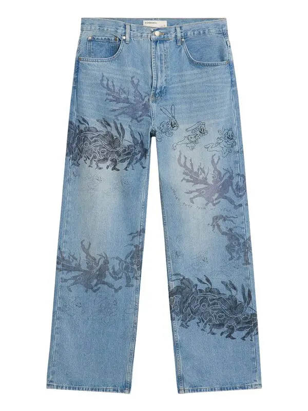 DOMREBEL Bootcut Jeans - Mid Blue